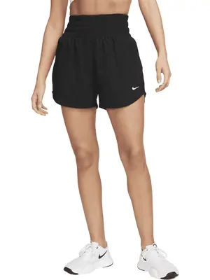 Nike One Dri-fit Ultra High-waisted 3" Brief-lined Shorts - Black
