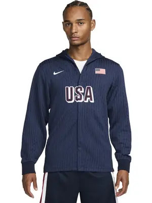 Nike Usa Dri-fit Adv Basketball Game Jacket - Blue
