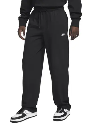 Nike Sportswear Club Knit Open-hem Pants - Black