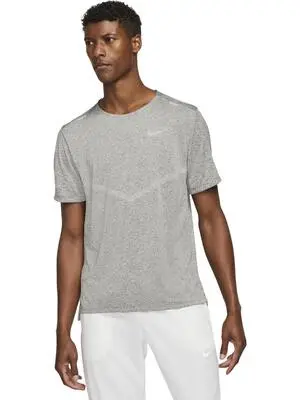 Nike Rise 365 Dri-fit Short-sleeve Running Top - Grey