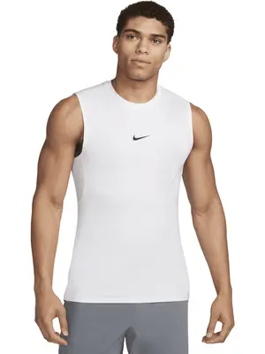 Nike Pro Dri-FIT Slim Sleeveless Top White
