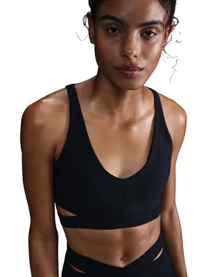 Nike Zenvy Rib Light-support Padded Sports Bra - Black