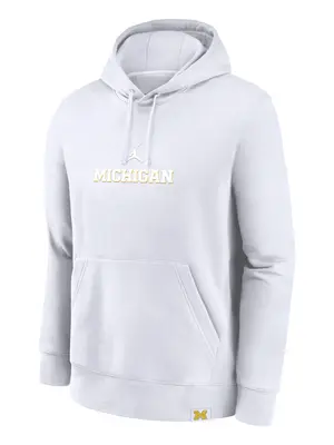 JORDAN Michigan Wolverines Heavyweight Pullover Hoodie - White