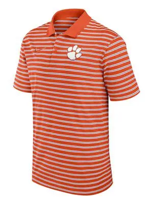 Nike Clemson Tigers Primetime Victory Striped Dri-fit College Polo - Orange