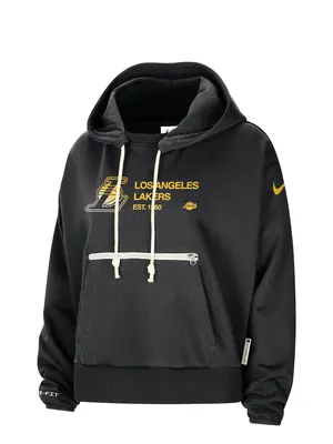 Nike Los Angeles Lakers Standard Issue Dri-fit Nba Pullover Hoodie - Black
