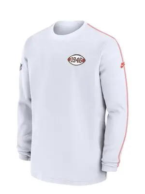 Nike Cleveland Browns Logo Coach Nfl Long-sleeve Top - White