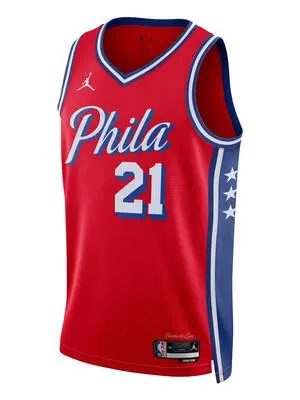JORDAN Philadelphia 76ers Statement Edition Dri-fit Nba Swingman Jersey - Red