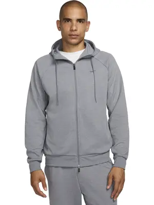 Nike Primary Fleece Dri-fit Uv Full-zip Performance Hoodie - Grey