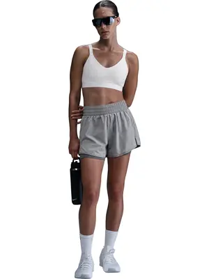 Nike One Dri-fit High-waisted 3" 2-in-1 Shorts - Grey