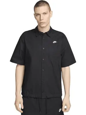 Nike Club Short-sleeve Oxford Button-up Shirt - Black