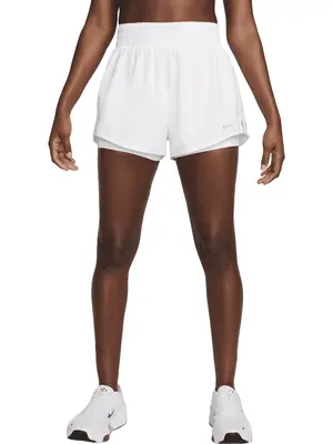 Nike One Dri-fit High-waisted 3" 2-in-1 Shorts - White