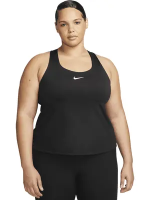 Nike Swoosh Medium-support Padded Sports Bra Tank Top - Black