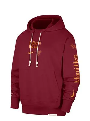 Nike Miami Heat Standard Issue Courtside Dri-fit Nba Hoodie - Red