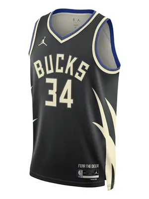 JORDAN Milwaukee Bucks Statement Edition Dri-fit Nba Swingman Jersey - Black