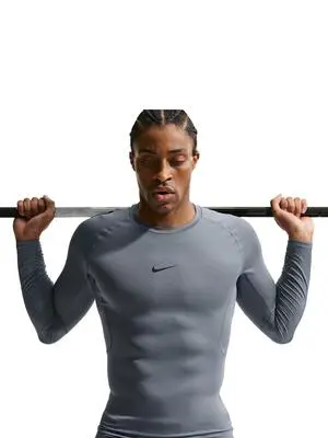 Nike Pro Dri-fit Tight Long-sleeve Fitness Top - Grey