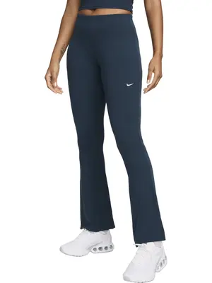 Nike Sportswear Chill Knit Tight Mini-rib Flared Leggings - Blue