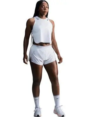 Nike Aeroswift Dri-fit Adv Mid-rise 3" Brief-lined Running Shorts - White