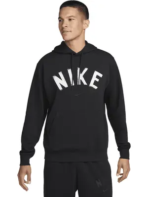Nike Swoosh Dri-fit French Terry Pullover Fitness Hoodie - Black