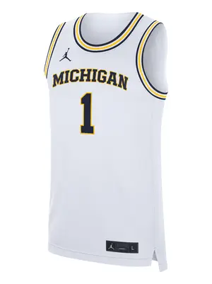 JORDAN Michigan Wolverines Replica College Basketball Jersey - White