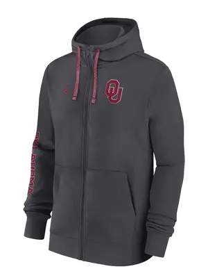 JORDAN Oklahoma Sooners Sideline Team Issue Full-zip Hoodie - Grey