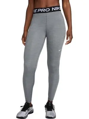 Nike Pro Mid-rise Mesh-paneled Leggings - Grey