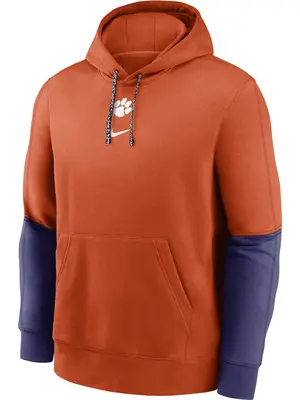 Nike Clemson Tigers Sideline Team Issue Club College Pullover Hoodie - Orange