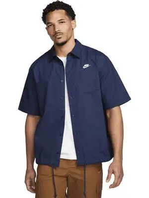 Nike Club Short-sleeve Oxford Button-up Shirt - Blue