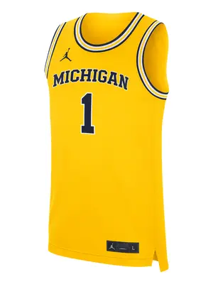 JORDAN Michigan Wolverines Replica College Basketball Jersey - Yellow