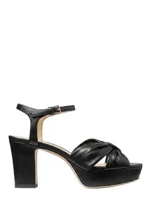 JIMMY CHOO Jimmy Choo Heloise 80 Nappa Leather Platform Sandals Black