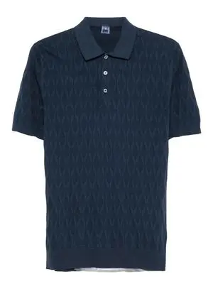 Fedeli Textured Polo Shirt - Blue