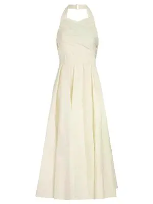 Patou Halterneck Faille Maxi Dress - Neutrals