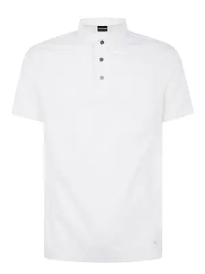 Emporio Armani Front Button-fastening Cotton Polo Shirt - White