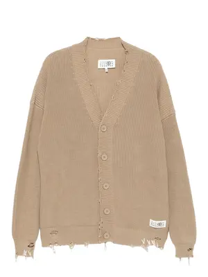 MAISON MARGIELA Distressed Cardigan - Neutrals