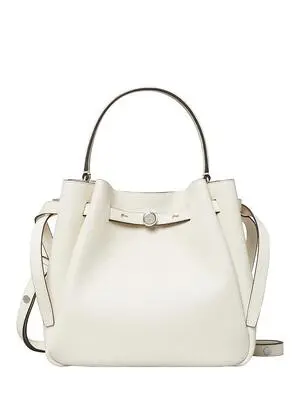 Tory Burch Romy Leather Bucket Bag - Light Cream Leather