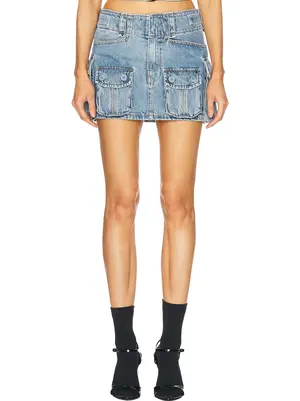 Alexander Wang Mini Cargo Skirt - Vintage Light Indigo