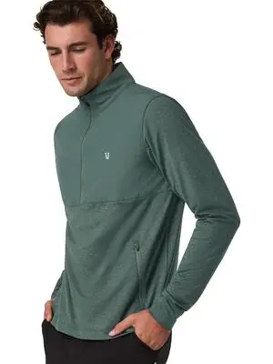 Vuori Sunday Element Half Zip Jacket - Agate Green Heather