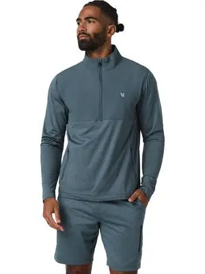 Vuori Sunday Element Half Zip Jacket - Blue Sea Heather