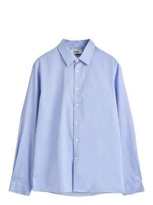 Cos Slim Tailored Poplin Shirt - Blue