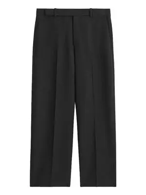 Cos Wool-blend Straight-leg Trousers - Black