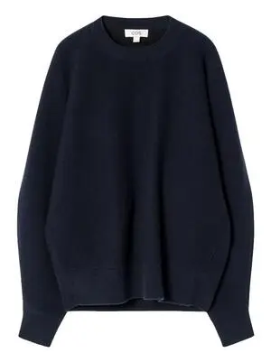 Cos Rounded Double-Faced Wool Sweater Blue