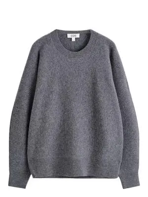 Cos Rounded Double-Faced Wool Sweater Gray