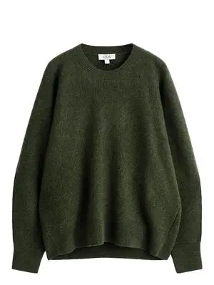 Cos Rounded Double-Faced Wool Sweater Green