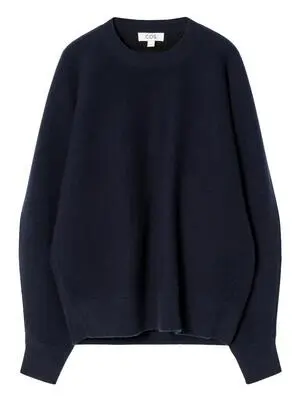 Cos Rounded Double-Faced Wool Sweater Navy