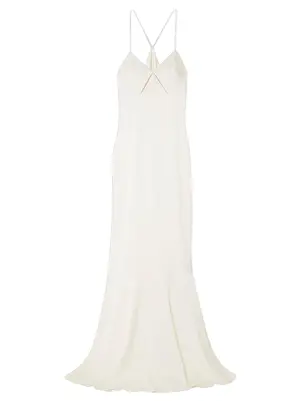 Galvan Cutout Satin Gown - White