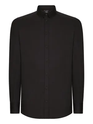 Dolce & Gabbana Stretch Cotton Gold-fit Shirt - Black