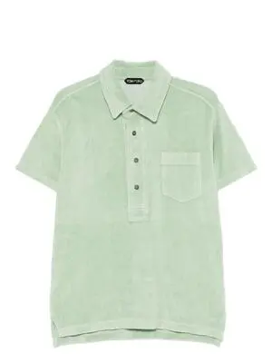 TOM FORD Towelling Short-sleeve Polo Shirt - Green