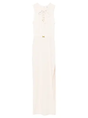 Elisabetta Franchi Lace-up Detail Dress - Neutrals