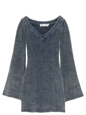 AYA MUSE Knitted Mini Dress - Blue