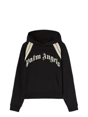Palm Angels Logo-print Cotton Hoodie - Black