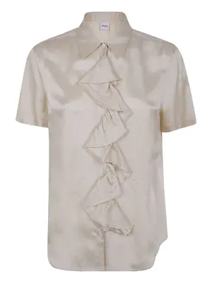 ASPESI ASPESI Ruffle Short-Sleeve Blouse